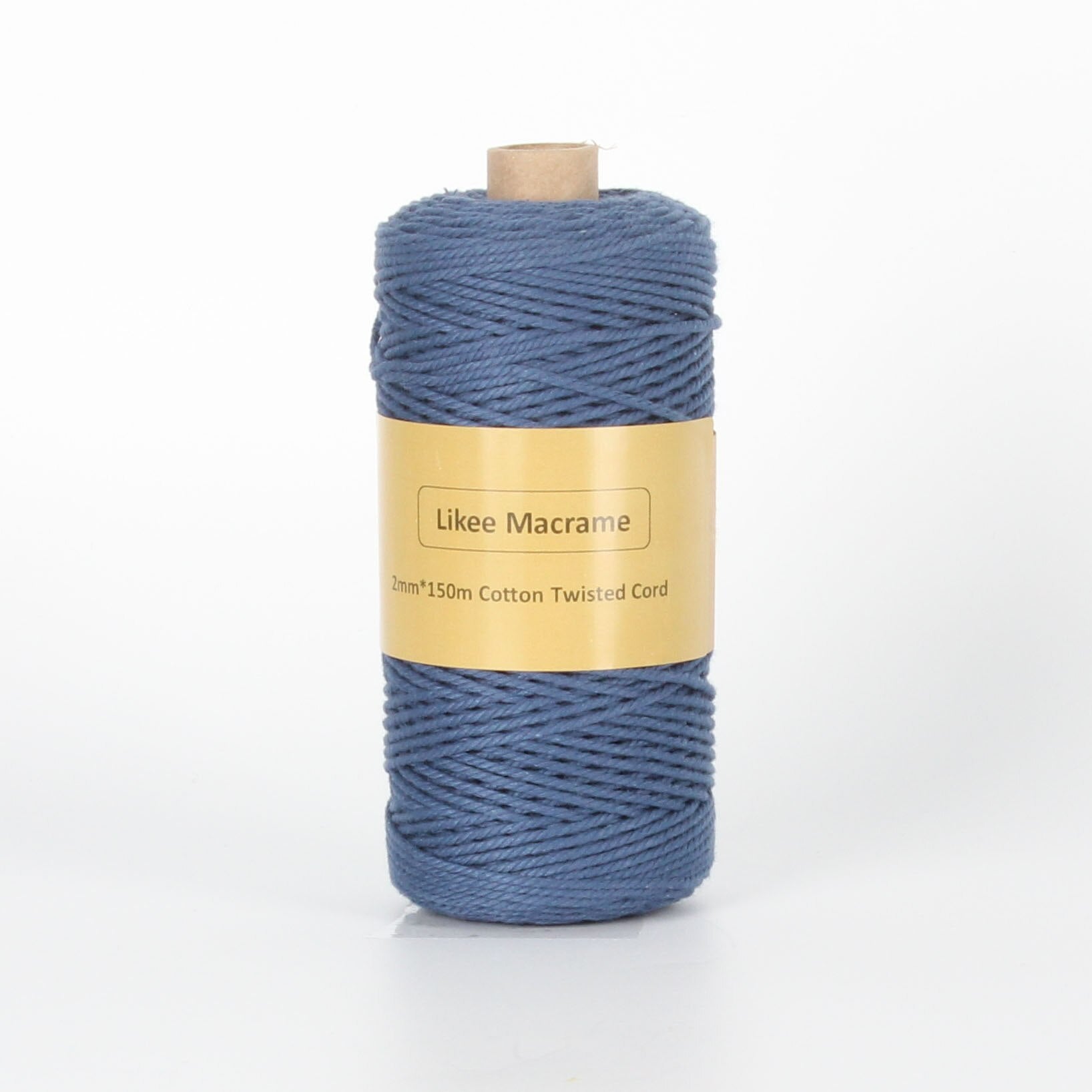 Fil macramé 2mm Torsadé 150m de couleur bleue | maison-macramé
